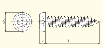 6 Lobe Pin TX Button Self Tapping Security Screw | Fastenright Ltd