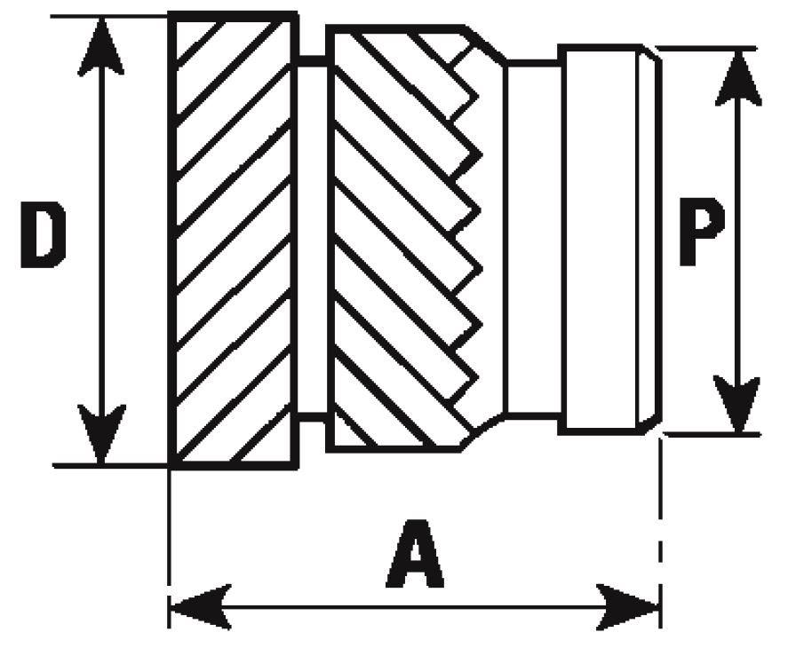 Unheaded Brass Insert for Plastic with Opposed Knurls | Fastenright Ltd