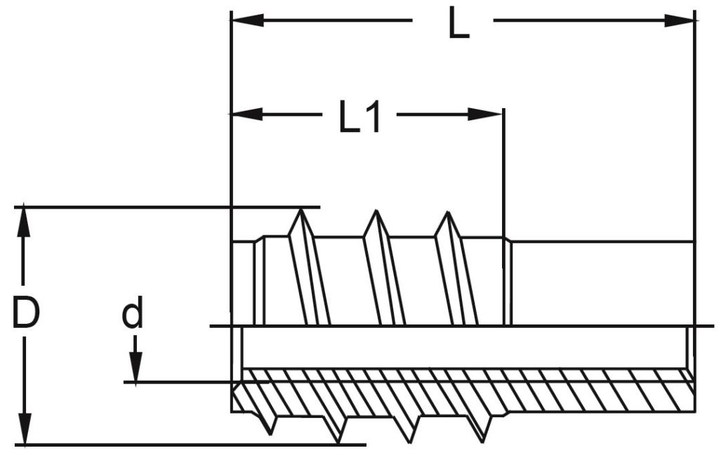 Long Unthreaded Steel Insert for Plastic & Soft Woods | Fastenright