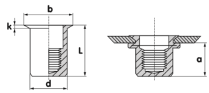 Rivet Nut Countersunk Head Plain Body Closed End | Fastenright