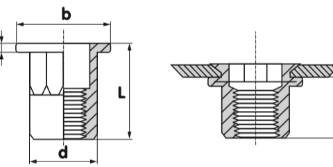 Rivet Nut Flange Head Half Hex Open End | Fastenright Ltd